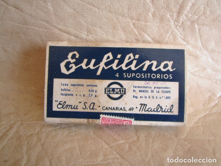 antigua caja supositoros eufilina laboratorios - Comprar Herramientas ...