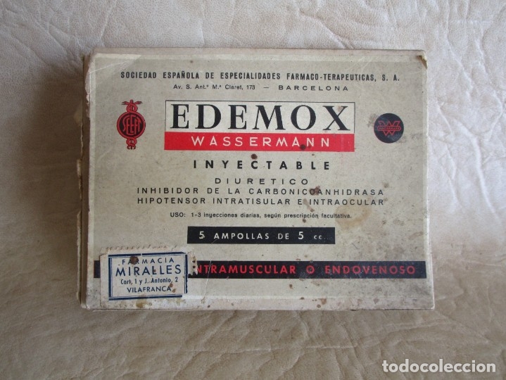 antiguo caja medicamento edemox laboratorios wa - Comprar Herramientas ...
