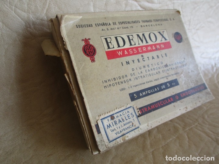 antiguo caja medicamento edemox laboratorios wa - Comprar Herramientas ...
