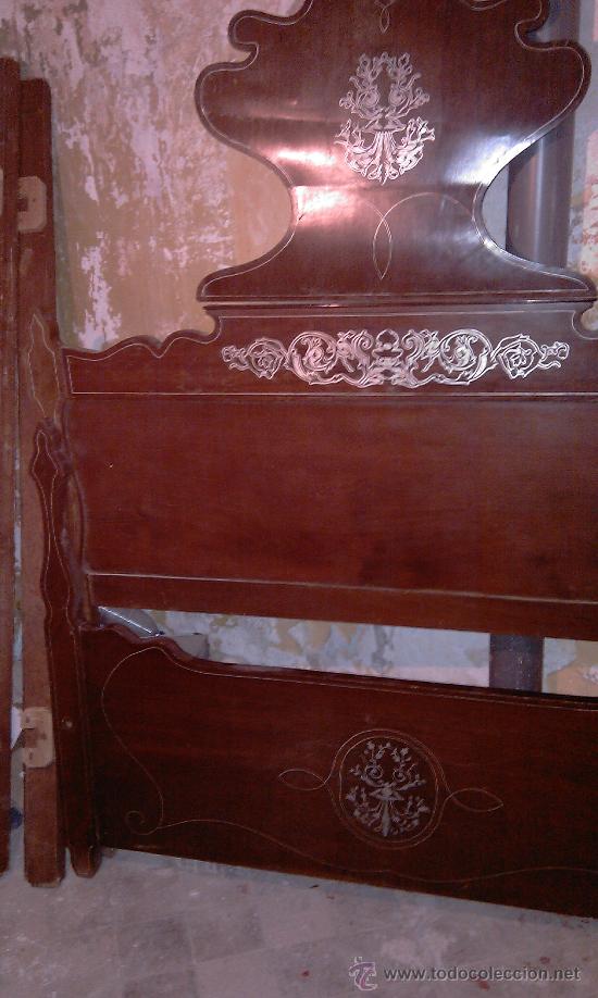 cama isabelina de caoba con marqueterias de zin - Comprar Camas ...