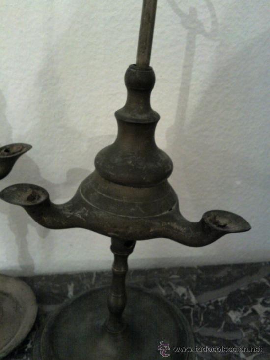 dos antiguos quinque de aceite en bronce de dos - Comprar Quinqués ...