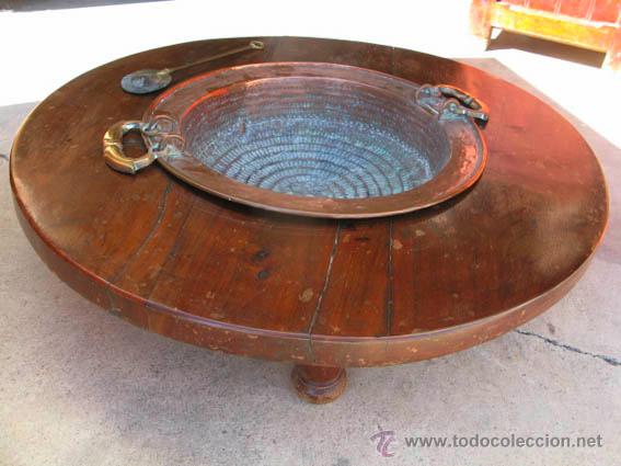 antiguo brasero estilo rústico de madera y cobr - Comprar Utensilios ...