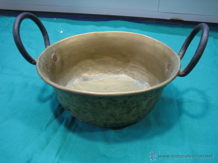 olla o caldero en laton con azas remachadas. al - Comprar Utensilios ...