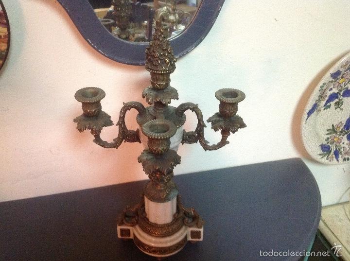 candelabro de sobremesa en bronce y porcelana c - Comprar Candelabros ...