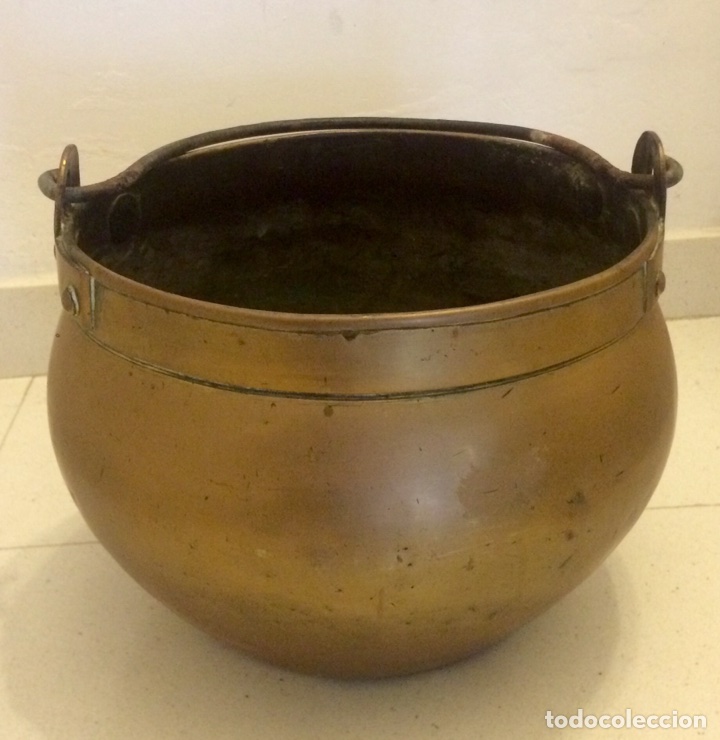 caldero antiguo de latón grueso de finales del - Comprar Utensilios del ...