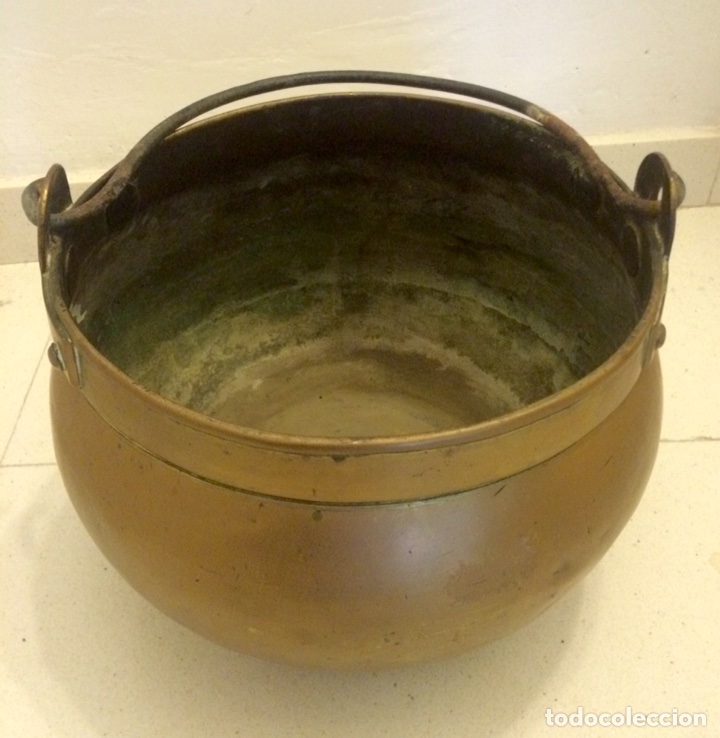 caldero antiguo de latón grueso de finales del - Comprar Utensilios del ...