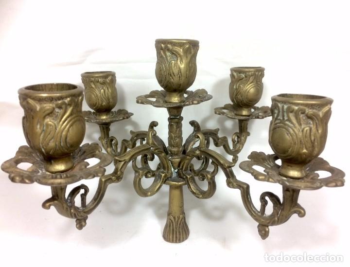 candelabro de bronce de 5 brazos con figura cen - Comprar Candelabros ...
