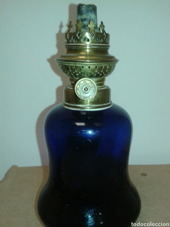 antiguo quinque cristal azul - Comprar Quinqués Antiguos en ...