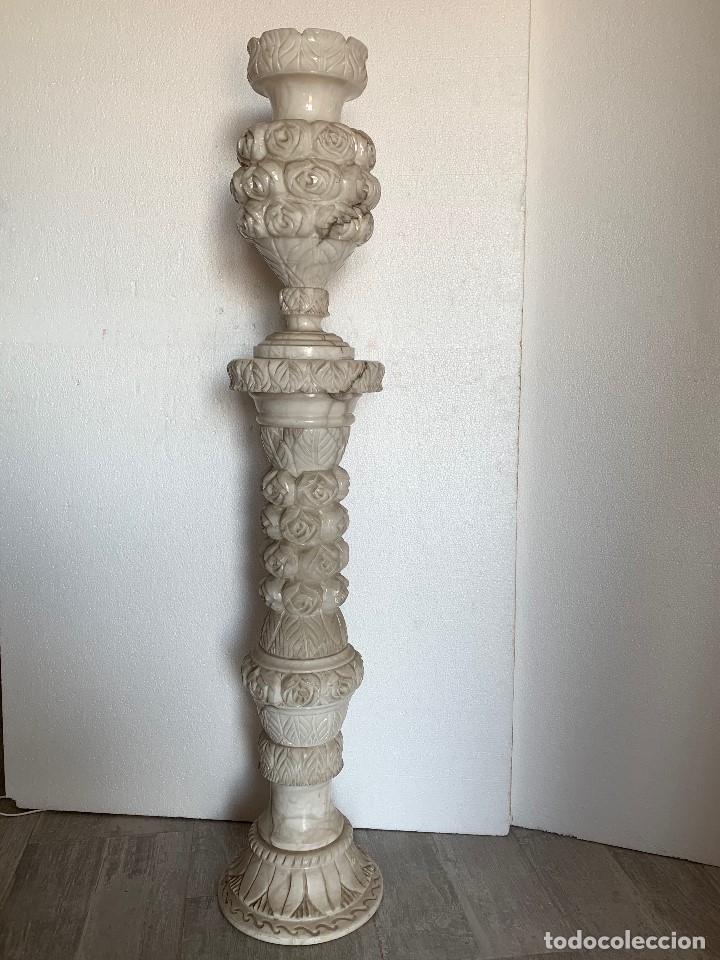 columna con jarron de alabastro - Comprar en todocoleccion - 175832170