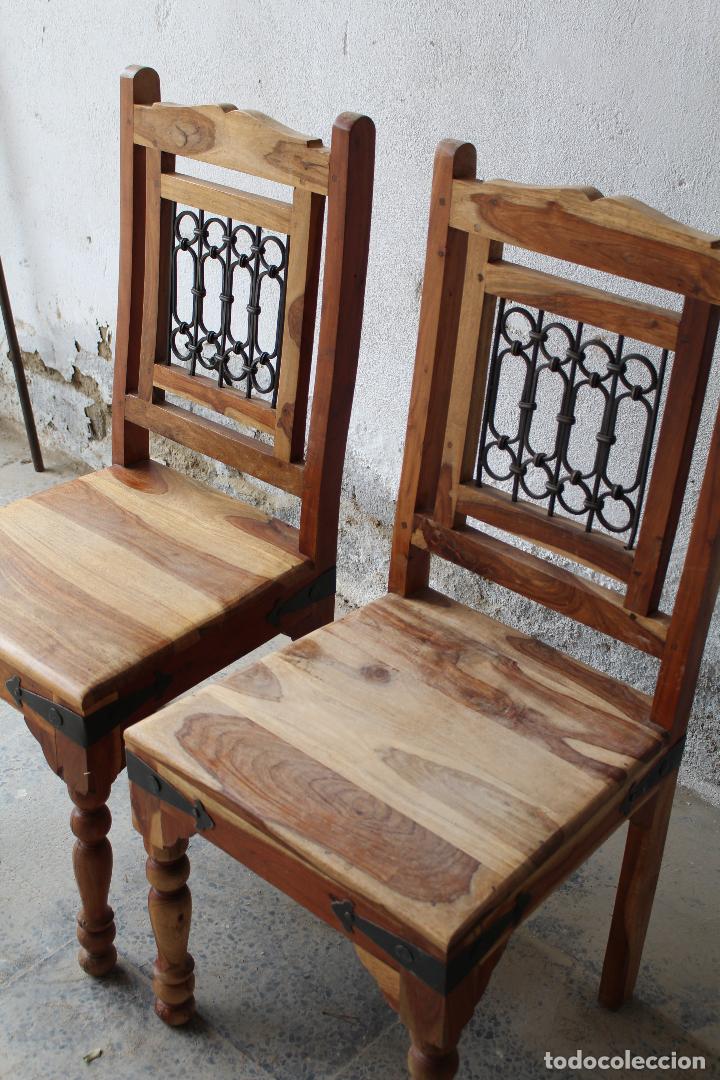2 sillas rusticas en madera y hierro de forja - Comprar Sillas Antiguas ...
