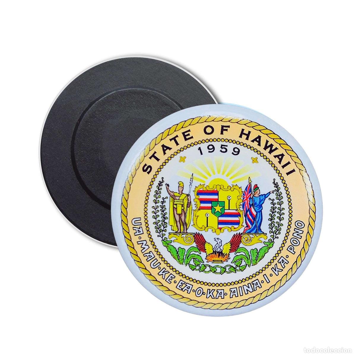 imán redondo - escudo estado hawaii - usa - Compra venta en todocoleccion