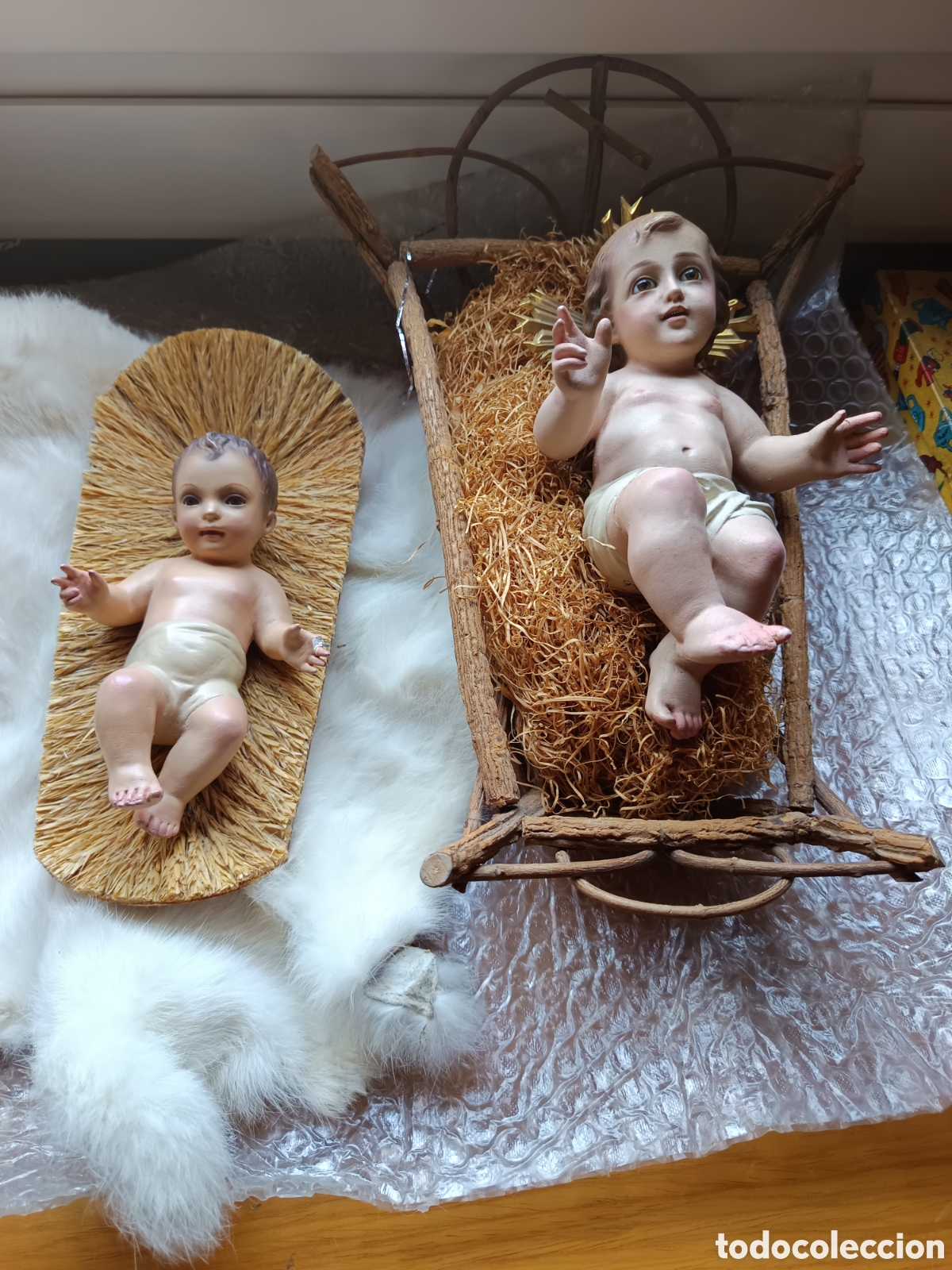 lote 2 niños jesús antiguos en pasta policromad - Compra venta en ...