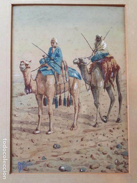 cuadro pintura orientalista arabes en el desier - Comprar Acuarelas ...