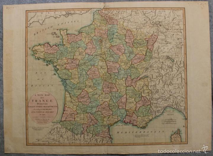 gran mapa de francia y sus departamentos, 1790. - Comprar Cartografía ...