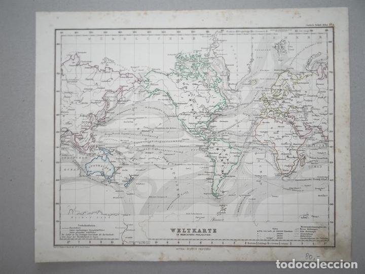 mapa del mundo, 1850. stieler/perthes - Comprar Cartografía Antigua ...