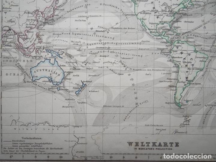 mapa del mundo, 1850. stieler/perthes - Comprar Cartografía Antigua ...