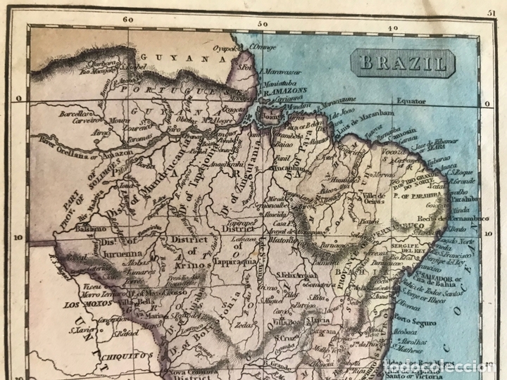 mapa de brasil (américa del sur), hacia 1850. p - Comprar Cartografía ...