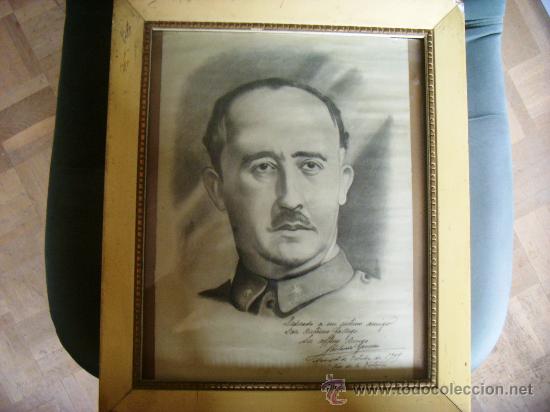 antiguo cuadro dibujo a lapiz, francisco franco - Comprar Dibujos ...