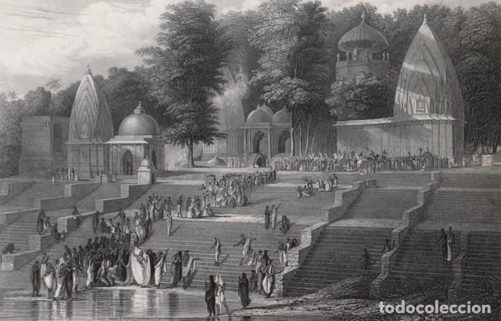 grabado al acero 1844, funeral sati en la india - Comprar Grabados ...
