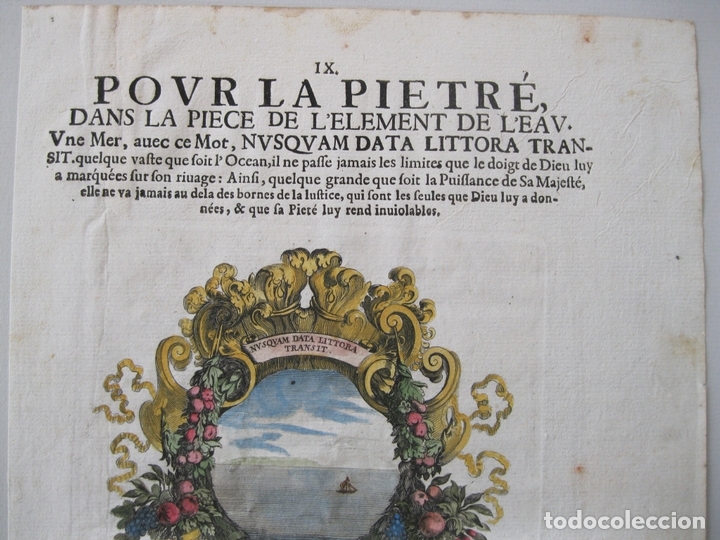 emblema barroco: mar en calma y fuente, 1687. k - Comprar Grabados ...