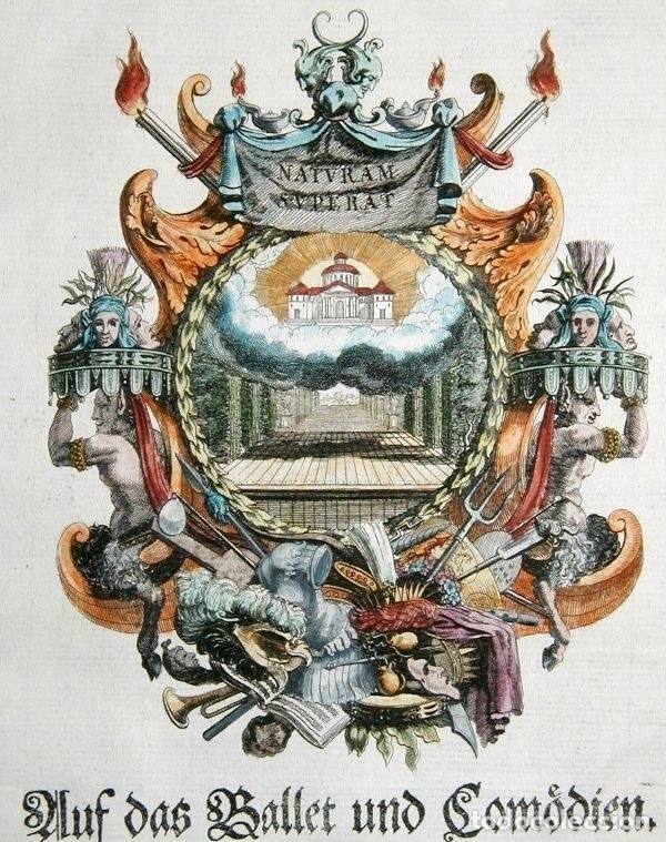 emblema barroco: salón o teatro de ballet, 1690 - Comprar Grabados ...
