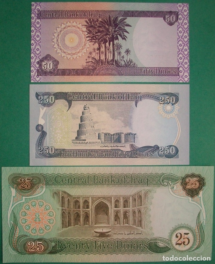 iraq. lote/set 3 billetes: 25, 50 y 250 dinares - Comprar Billetes ...