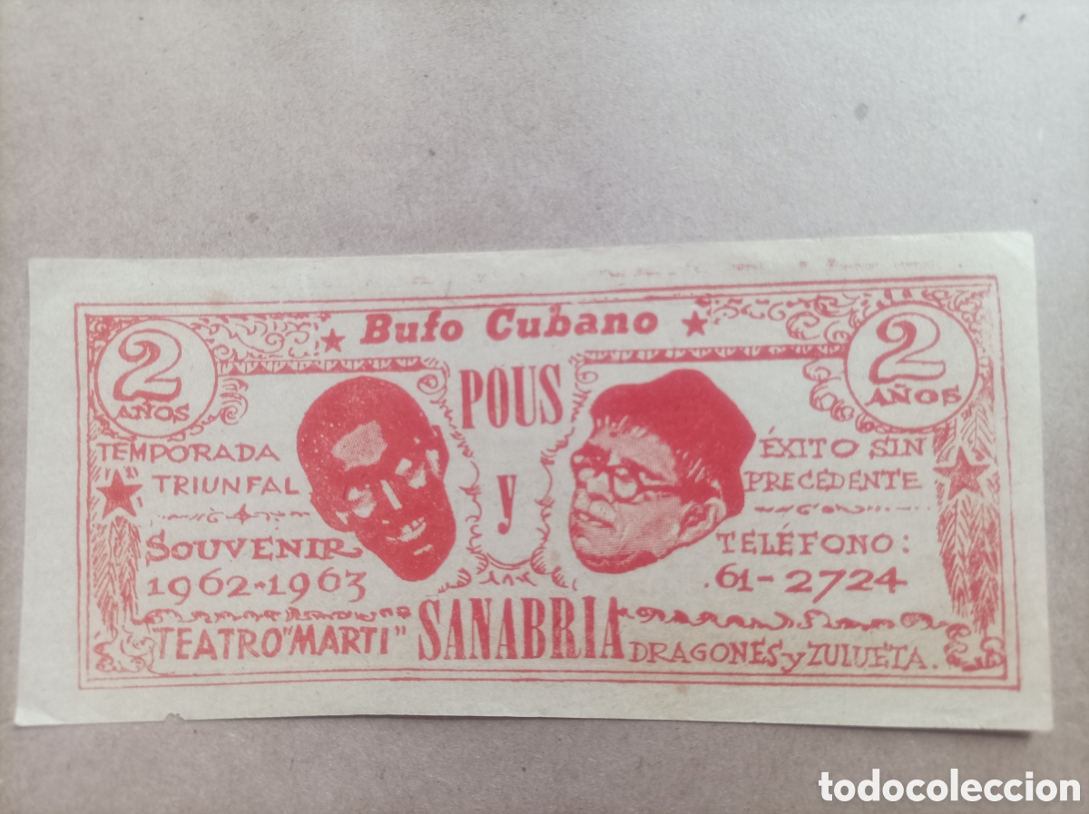cuba,bono souvenir teatro martí,año 1962. - Compra venta en todocoleccion