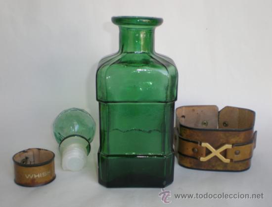 botella whisky vintage, color verde con adorno - Comprar Botellas ...