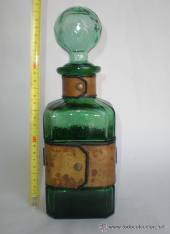botella whisky vintage, color verde con adorno - Comprar Botellas ...