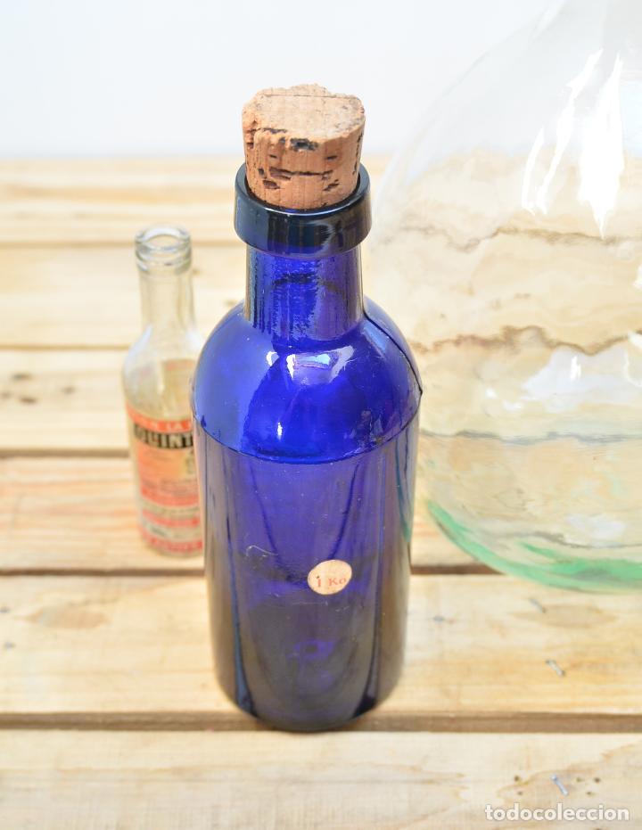 botella de farmacia azul cobalto frasco de vidr - Comprar Botellas ...