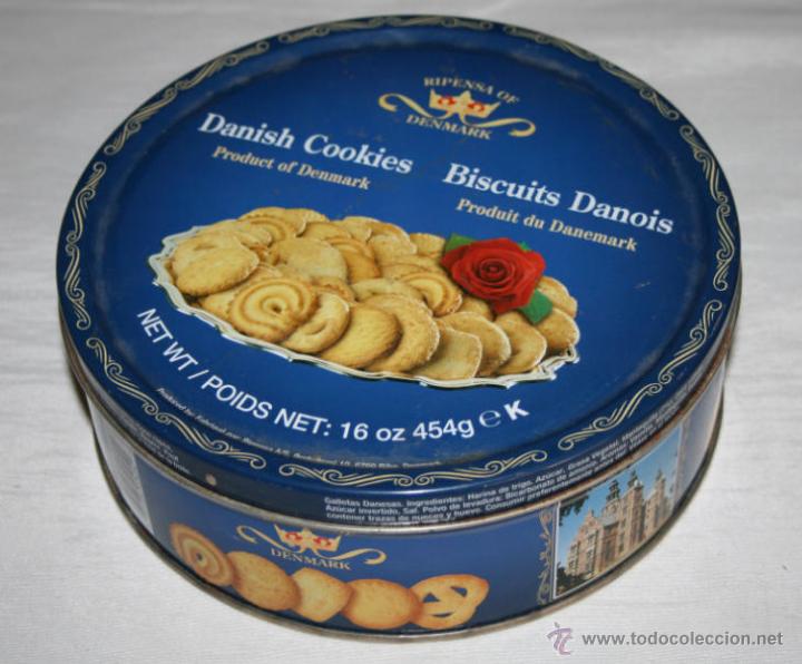bonita caja de chapa redonda de galletas danesa - Compra venta en ...