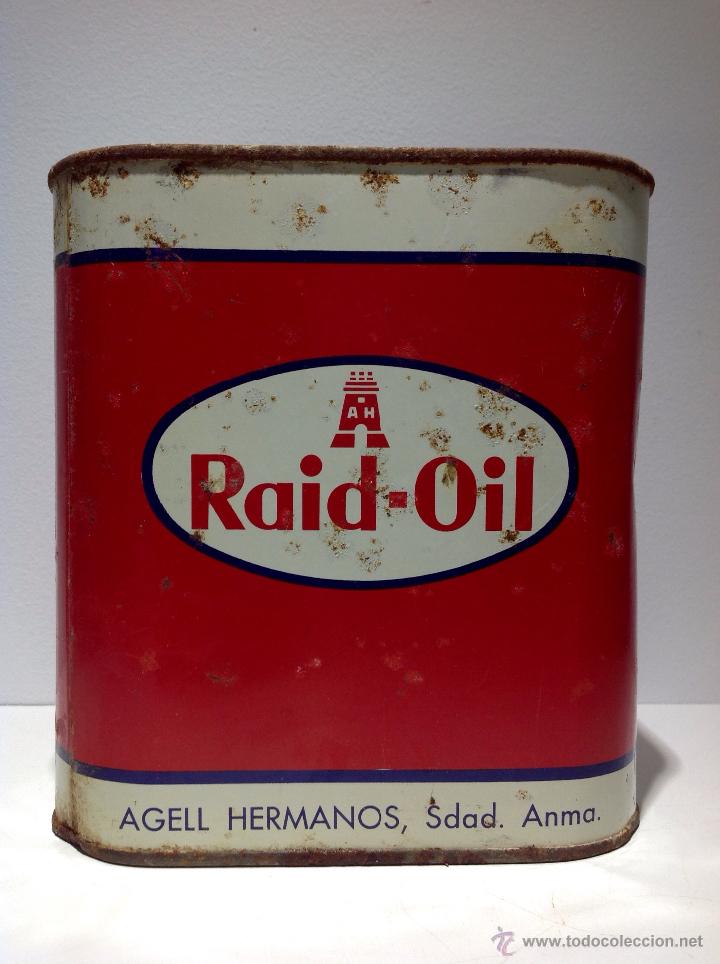 antiguo bote lata metalica de aceite * raid oil - Comprar Cajas ...