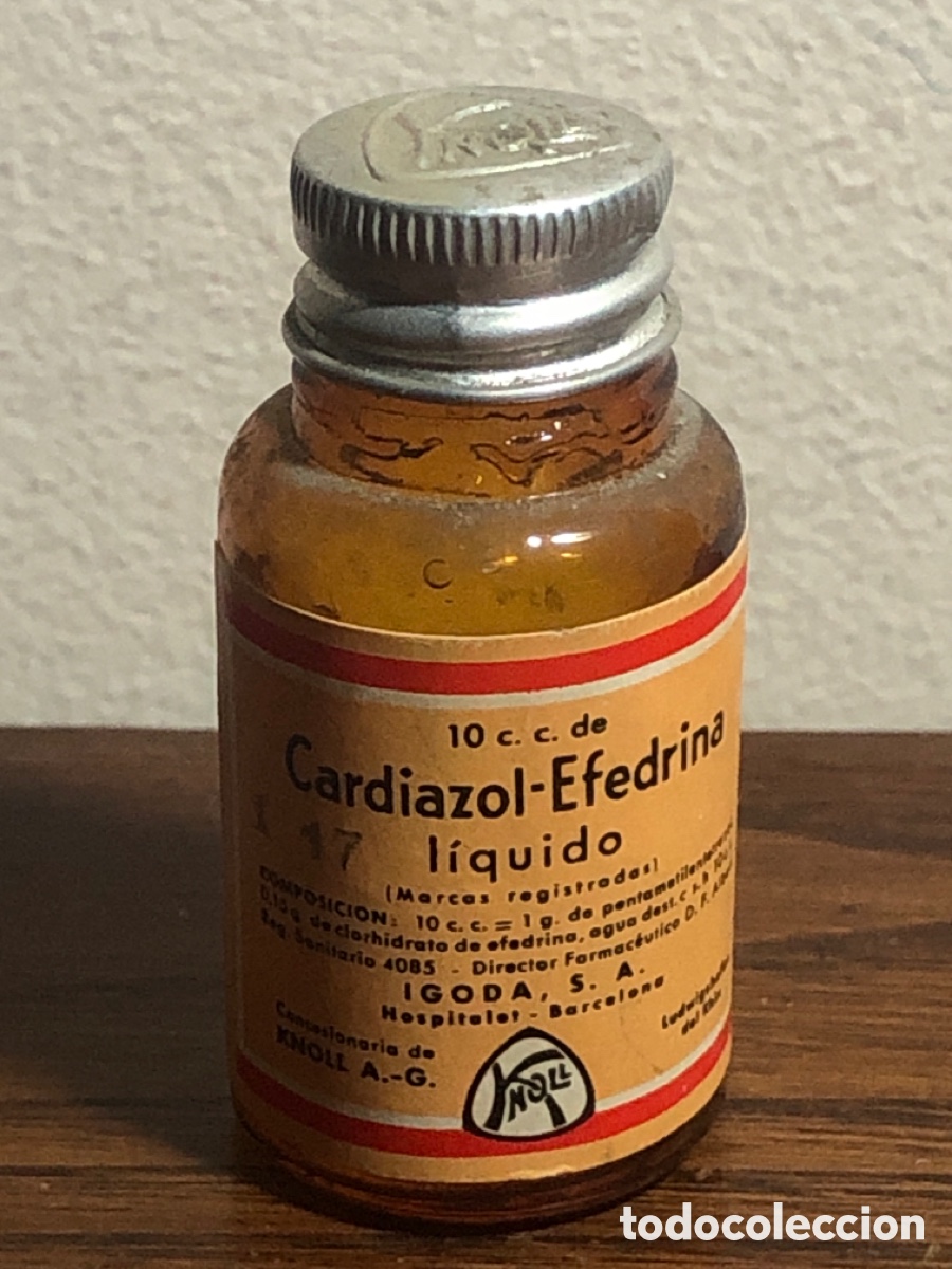 bote de farmacia cardiazol efedrina - Compra venta en todocoleccion
