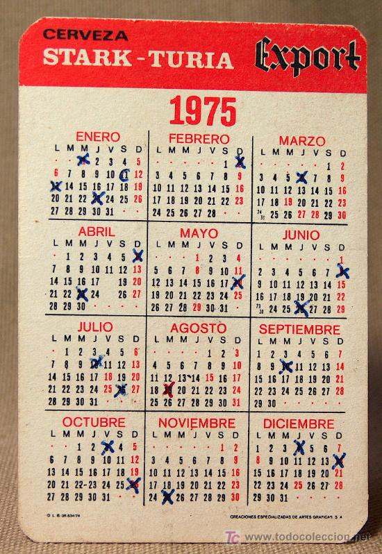 calendario 1975, cervezas, el turia, export - Comprar Calendarios ...