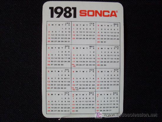 calendario de bolsillo año 1981 linternas sonc - Comprar Calendarios ...