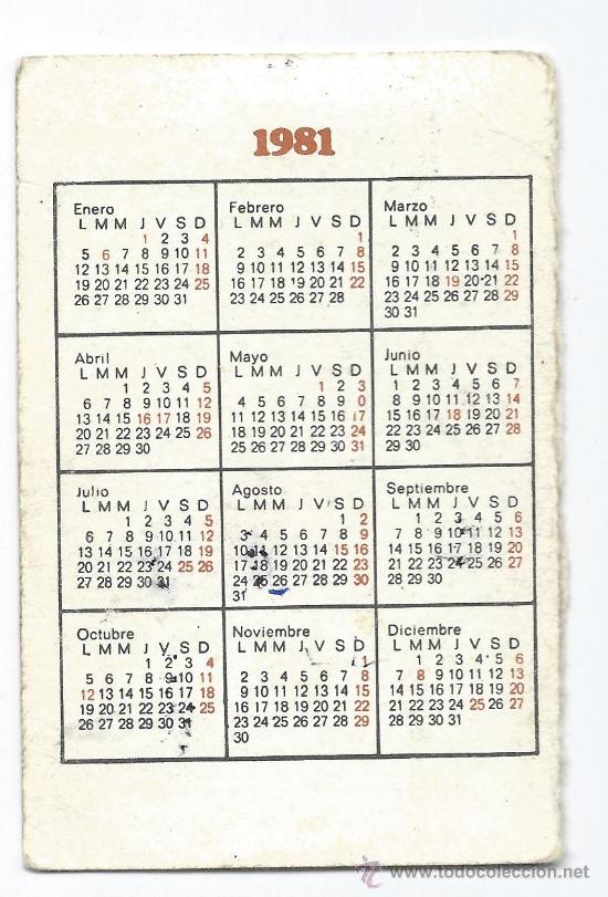 4108-calendario 1981- sin patrocinador - Compra venta en todocoleccion