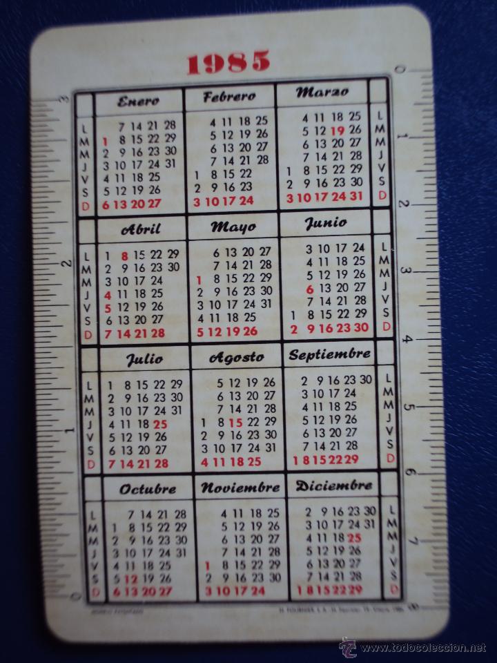(ca-217a)calendario h.fournier,año 1985,caja po - Comprar Calendarios ...