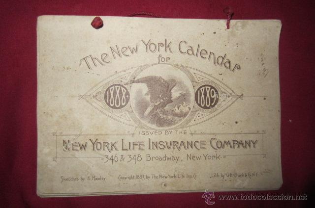 calendario - the new york calendar - 1888-1889 - Compra venta en ...