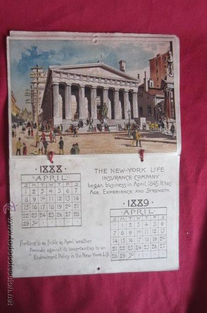 calendario - the new york calendar - 1888-1889 - Comprar Calendarios ...