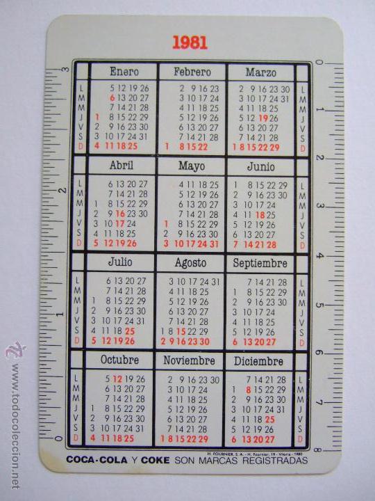 calendario fournier 1981. coca cola - Comprar Calendarios antiguos en ...