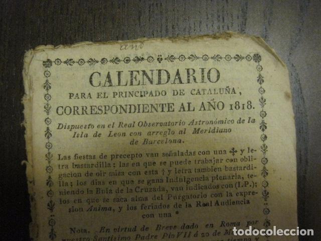 calendario almanaque para el año 1818 - princip - Comprar Calendarios ...
