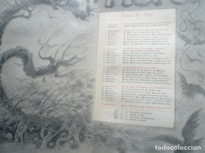 calendario para el año 1892 - Comprar Calendarios antiguos en ...
