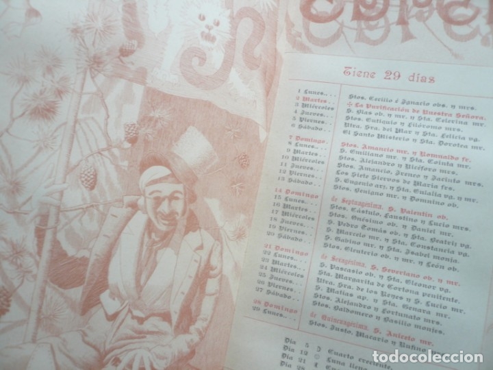 calendario para el año 1892 - Comprar Calendarios antiguos en ...