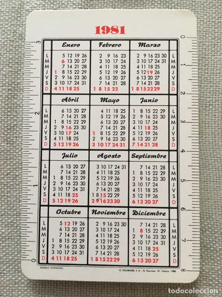calendario fournier 1981, nuevo - Comprar Calendarios antiguos en ...