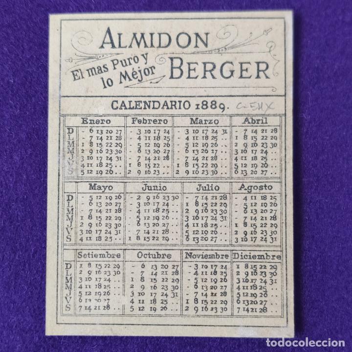 antiguo calendario de 1889. almidon berger - Comprar Calendarios ...
