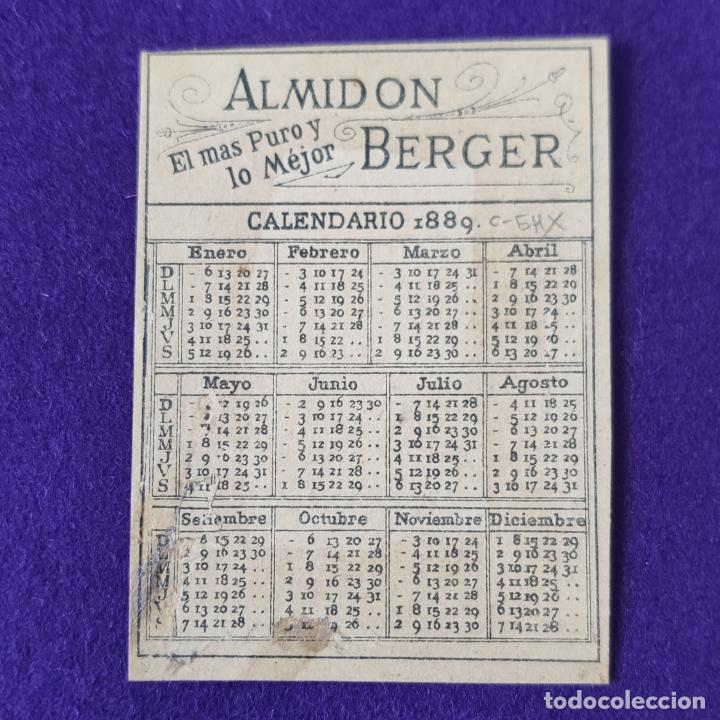 antiguo calendario de 1889. almidon berger - Comprar Calendarios ...