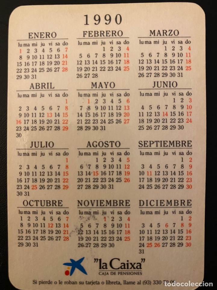 calendario la caixa 1990-castellano- - Comprar Calendarios antiguos en ...