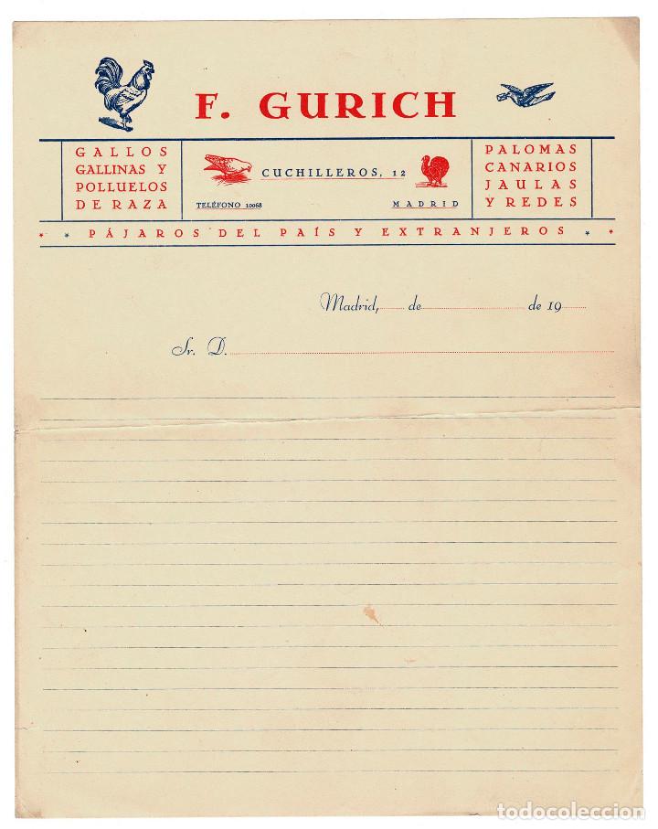 carta comercial. f. gurich. gallos, gallinas y - Comprar Cartas ...