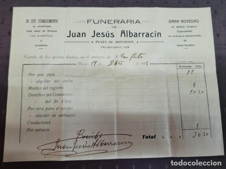 antigua factura funeraria albarracin murcia 192 - Comprar Cartas ...