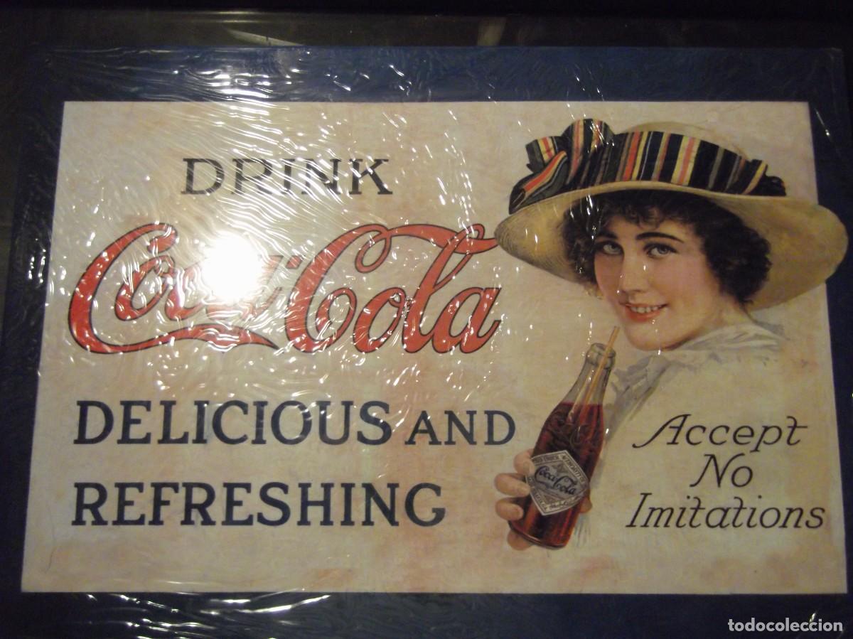 placa de chapa coca-cola de 35 x 25 cm - Compra venta en todocoleccion